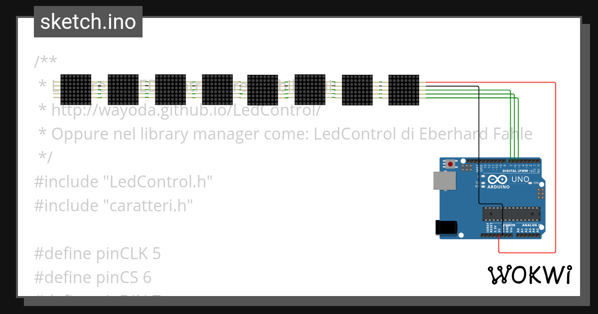 programma matrici complicato (non lo so ancora fare) - Wokwi ESP32, STM32, Arduino Simulator