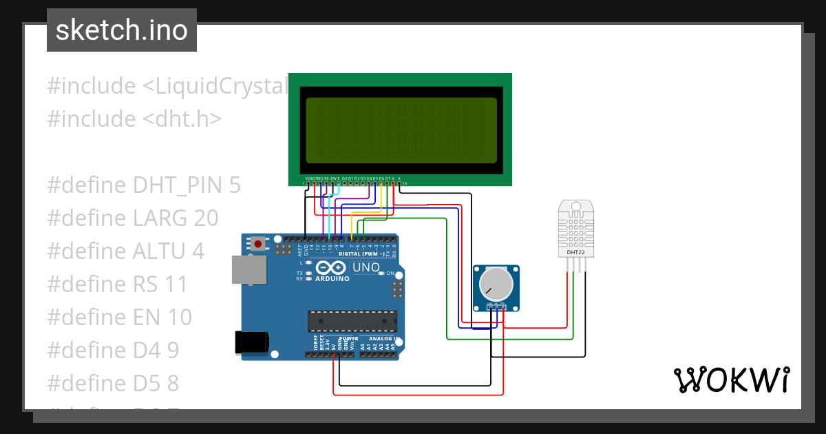 LCD20X4+Potenciometro - Wokwi ESP32, STM32, Arduino Simulator