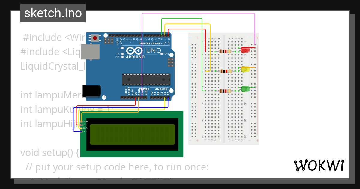 Traffic Light With Text Wokwi Esp32 Stm32 Arduino Simulator