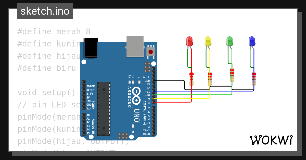 Multiple Led Tkj2 Wokwi Esp32 Stm32 Arduino Simulator