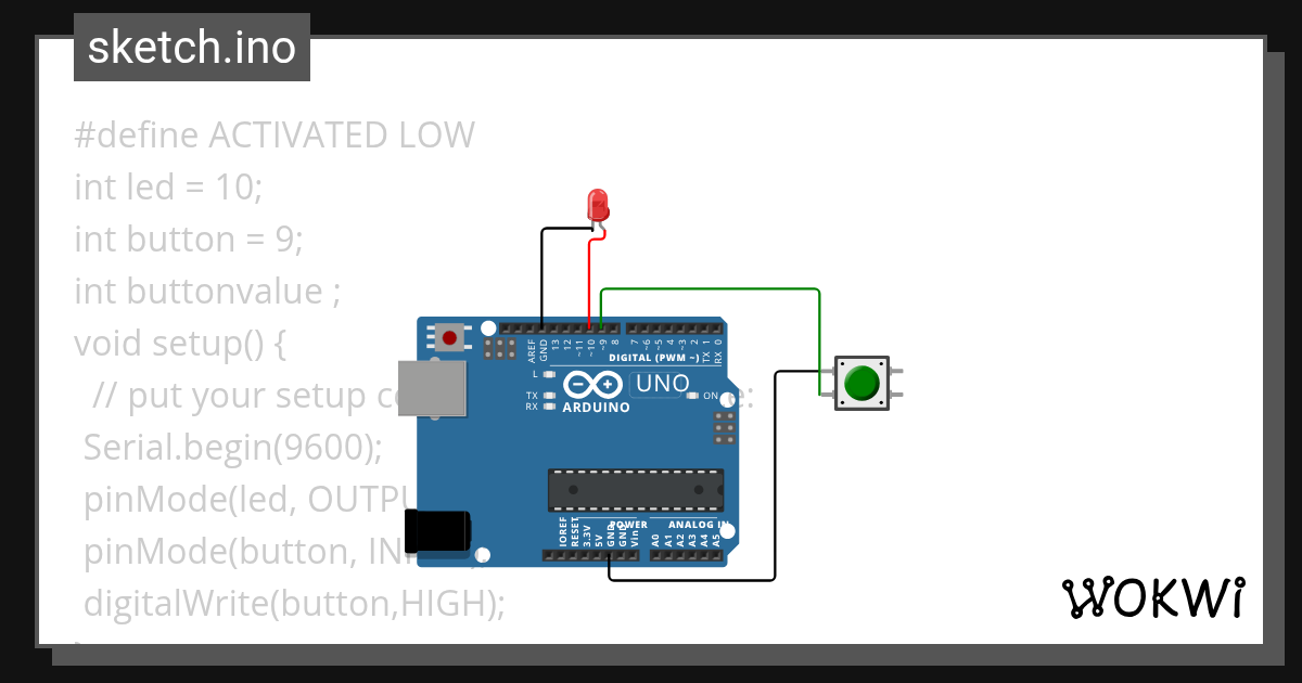 Button_controlled_LED - Wokwi ESP32, STM32, Arduino Simulator Button_controlled_LED - Wokwi ESP32, STM32, Arduino Simulator