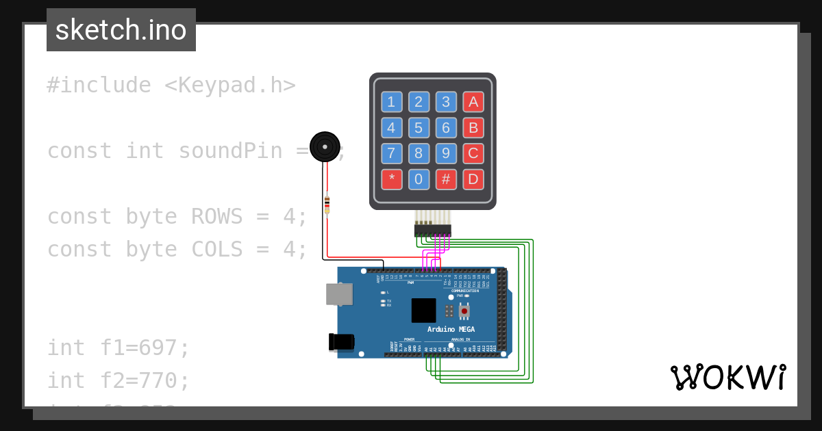 Tone Keypad 2 Wokwi Esp32 Stm32 Arduino Simulator 5609