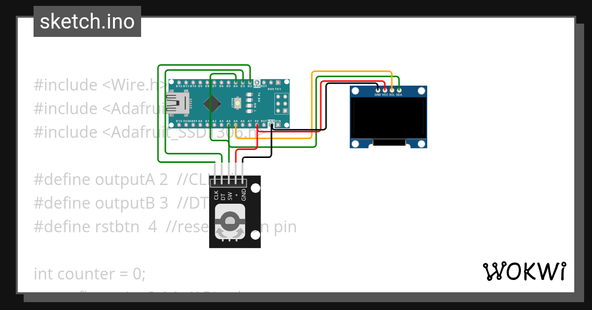 distance encoder - Wokwi ESP32, STM32, Arduino Simulator