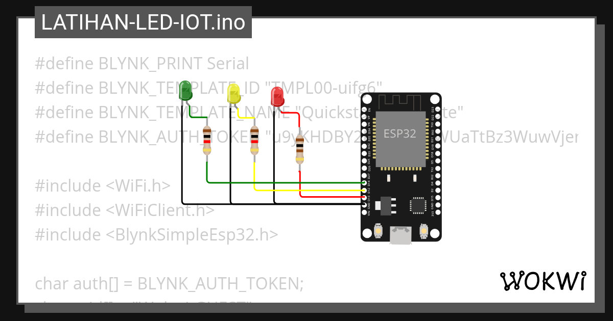 Lampu Merah IoT - Emia Datita Br Sinulingga - 2105112005 - CE4A - Wokwi ESP32, STM32, Arduino ...
