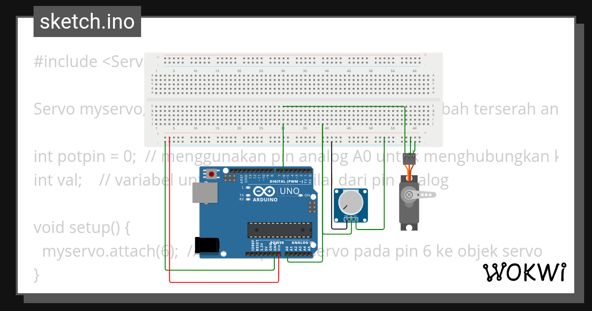 Project Servo Dan Potpin Wokwi Esp32 Stm32 Arduino Simulator