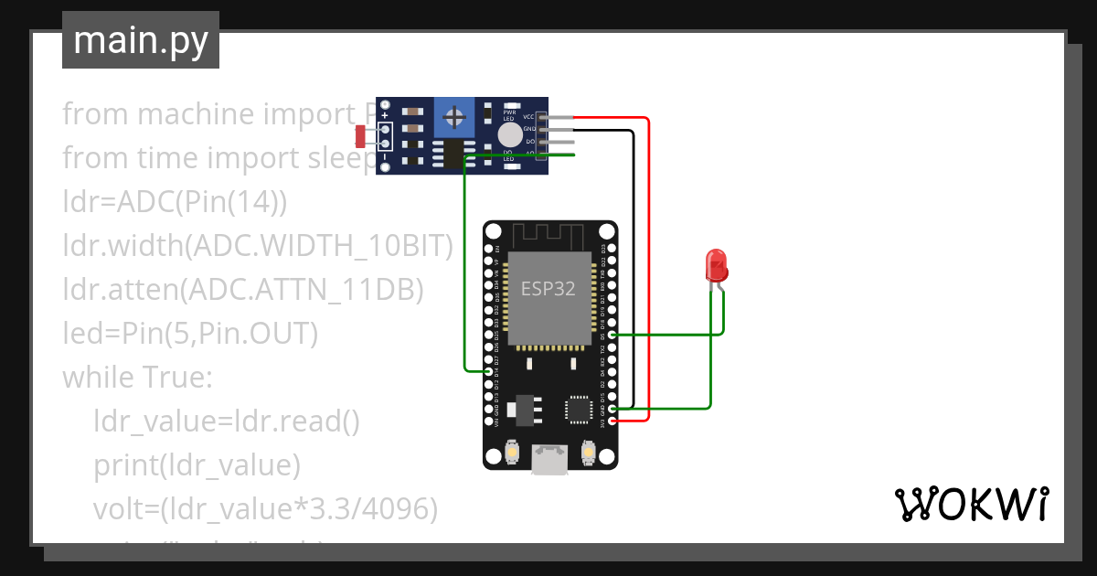 Led Onoff Depending On The Presence Of Light Wokwi Esp32 Stm32 1367