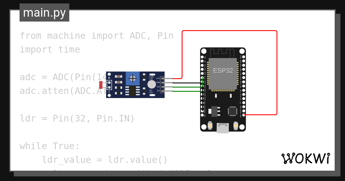 Ldr Voltage Wokwi Esp32 Stm32 Arduino Simulator