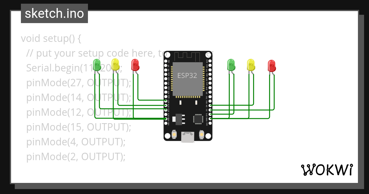 traffic light - Wokwi Arduino and ESP32 Simulator