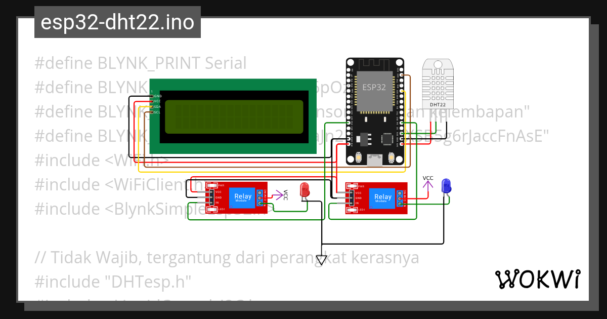Sensor Suhu And Kelembaban Blynk Reza Wokwi Esp32 Stm32 Arduino Simulator