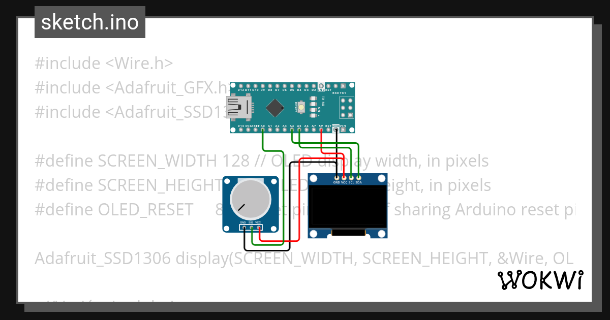 oled i2c barra vazao - Wokwi Arduino and ESP32 Simulator