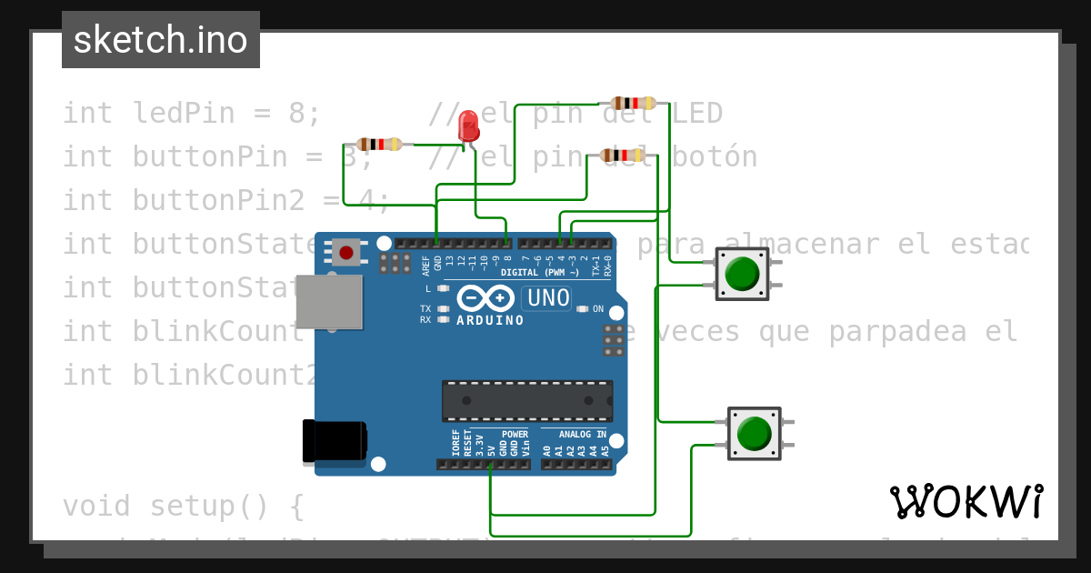 Dos Botons Led Wokwi Esp32 Stm32 Arduino Simulator 8851