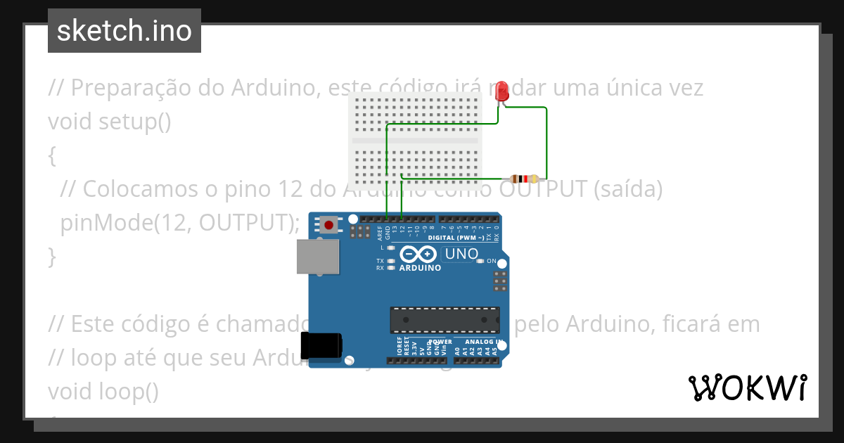 Led piscante - Wokwi ESP32, STM32, Arduino Simulator
