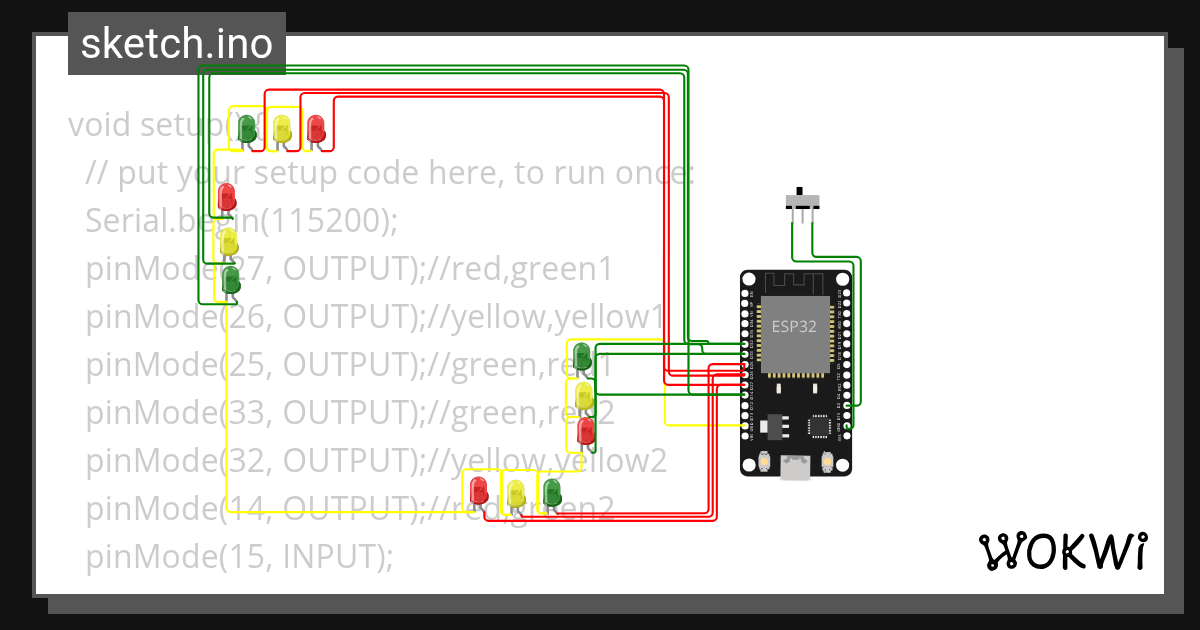 traffic light - Wokwi ESP32, STM32, Arduino Simulator