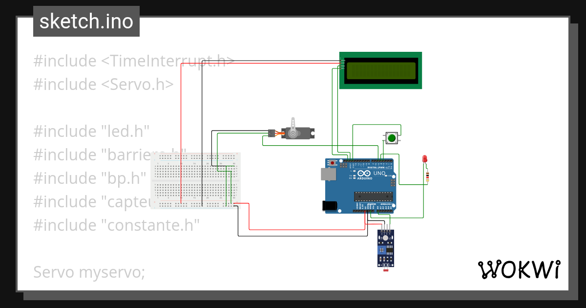 Barriere - Wokwi ESP32, STM32, Arduino Simulator