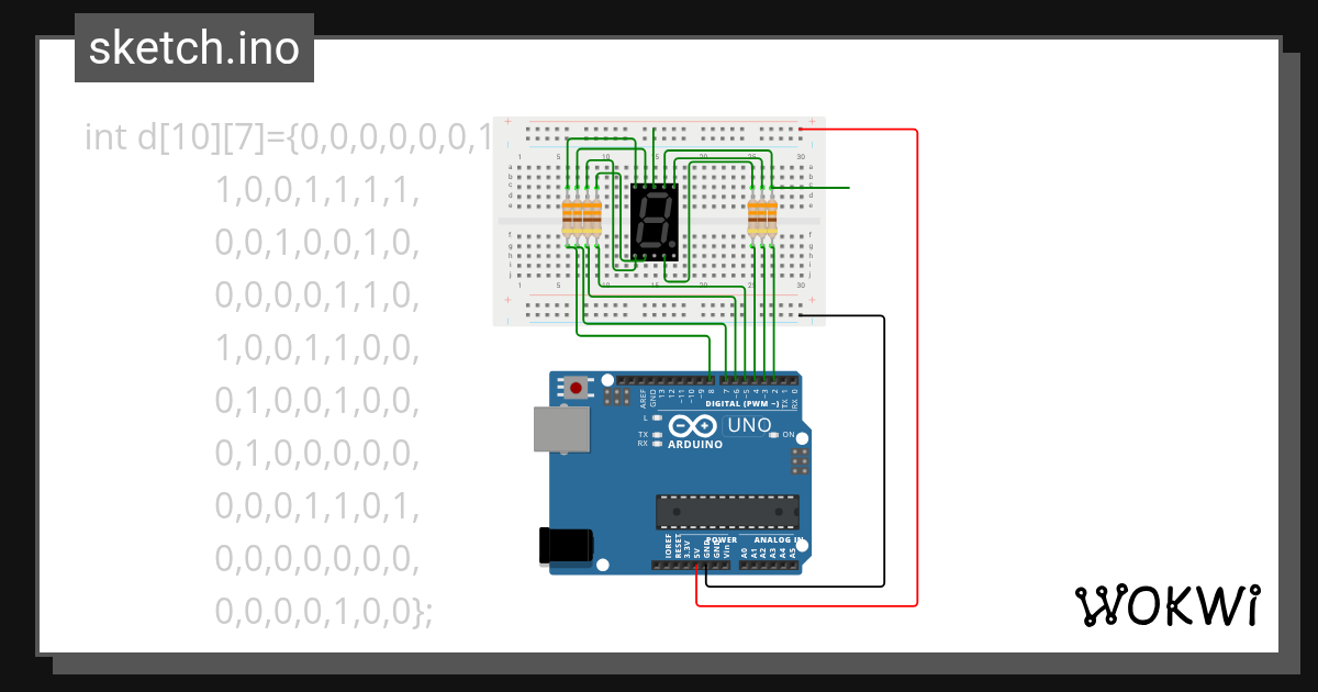 7segment - Wokwi ESP32, STM32, Arduino Simulator