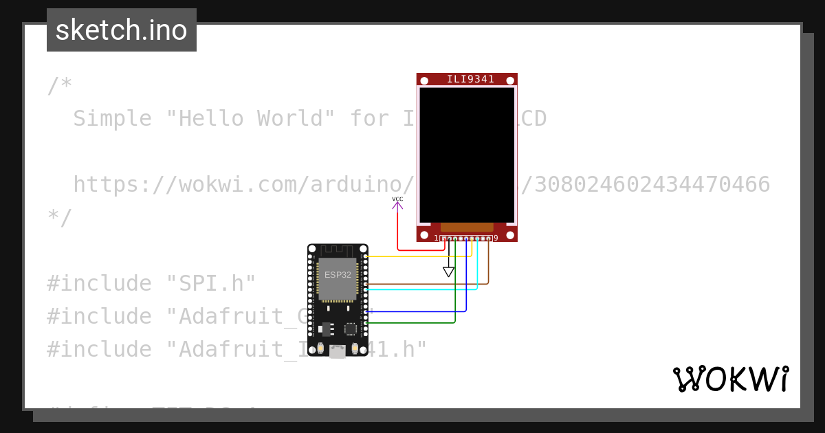 Pantalla Tft Wokwi Esp32 Stm32 Arduino Simulator 0759