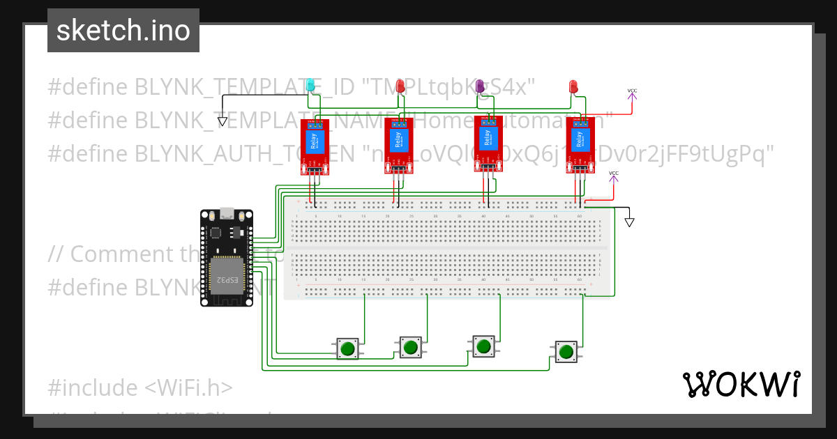 Home Automation - Wokwi Arduino and ESP32 Simulator