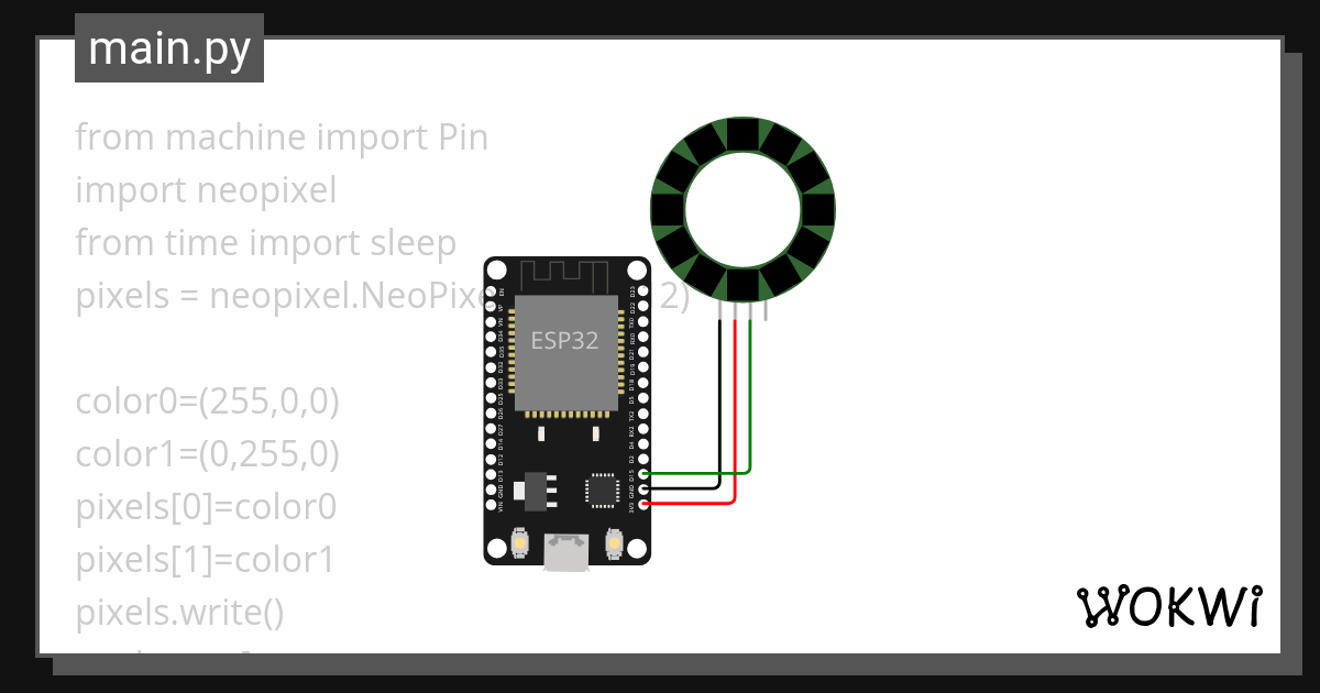Ring 12 Couleur Wokwi Esp32 Stm32 Arduino Simulator 7408
