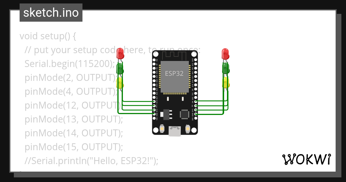Traffic Lights Wokwi Esp32 Stm32 Arduino Simulator 8684