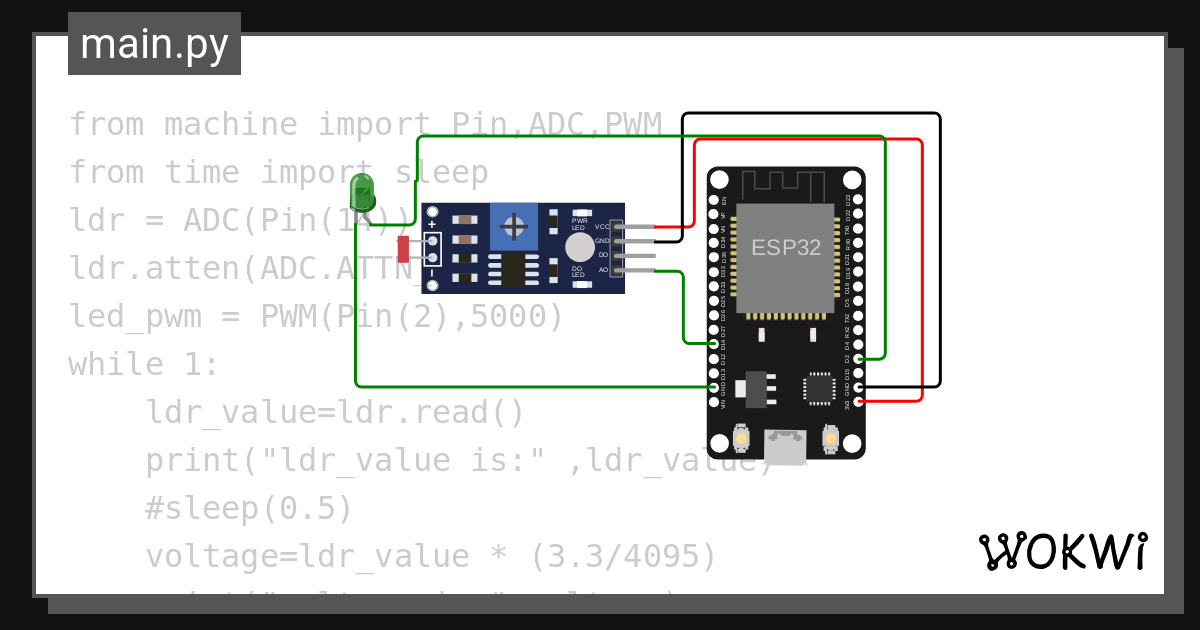 Ldr Wokwi Esp32 Stm32 Arduino Simulator 1234