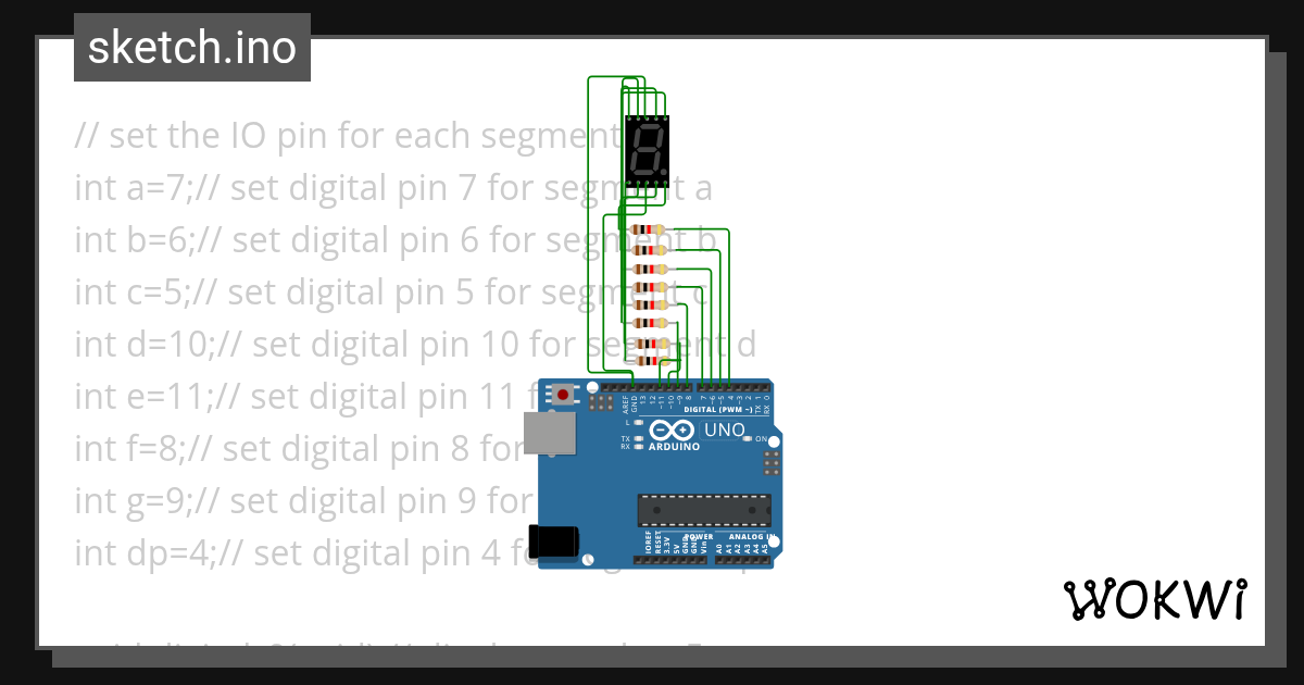 7-segment - Wokwi ESP32, STM32, Arduino Simulator