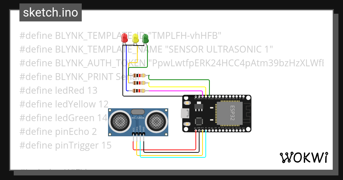 SENSOR ULTRASONIC - Wokwi ESP32, STM32, Arduino Simulator