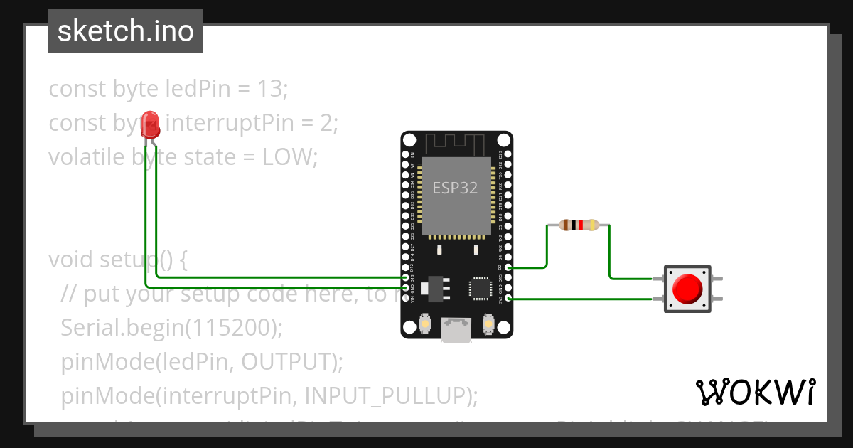 interrup test101 - Wokwi ESP32, STM32, Arduino Simulator