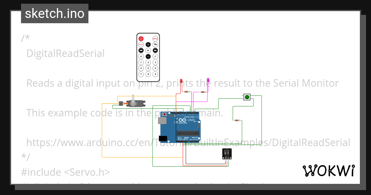 LED servo Start (beginner inprogress) - Wokwi ESP32, STM32, Arduino Simulator