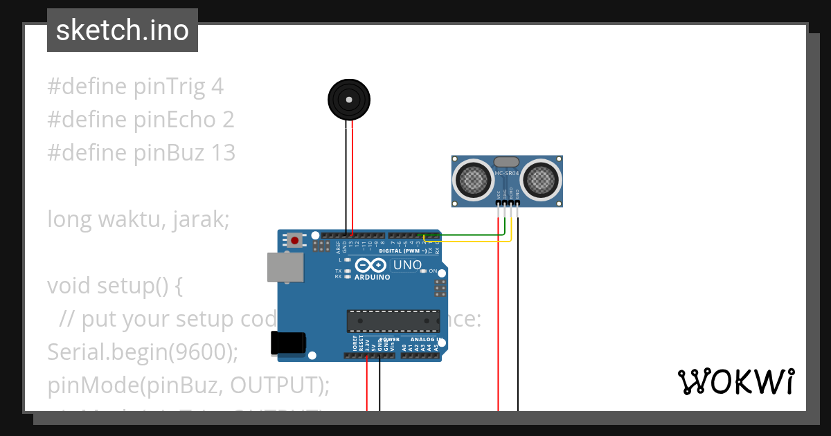 jarak parkir - Wokwi ESP32, STM32, Arduino Simulator