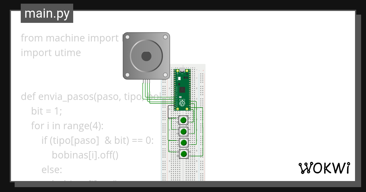 Practica 2.4 motor paso a paso Copy - Wokwi ESP32, STM32, Arduino Simulator