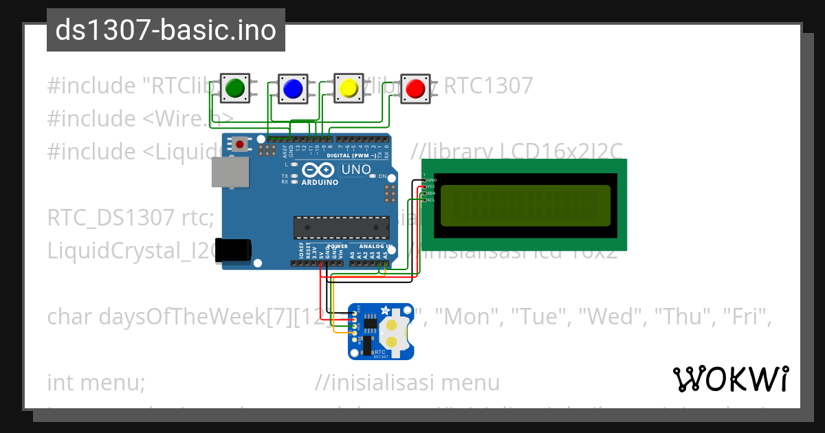 kalender digital (library) - Wokwi ESP32, STM32, Arduino Simulator
