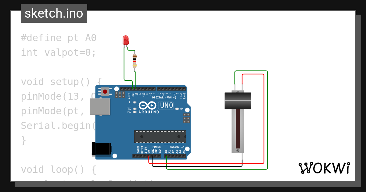 Led Rosso 23 Potenziometro Wokwi Esp32 Stm32 Arduino Simulator 7617