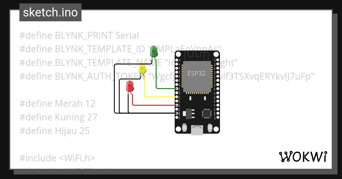 ESP32 LED IoT - Wokwi ESP32, STM32, Arduino Simulator