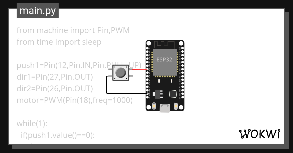 CONTROL DE MOTOR PWM - Wokwi ESP32, STM32, Arduino Simulator