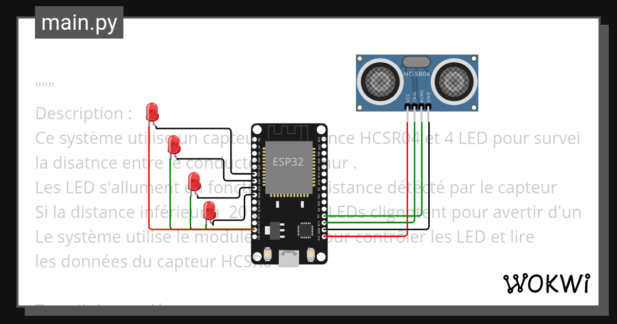 distance corri - Wokwi ESP32, STM32, Arduino Simulator