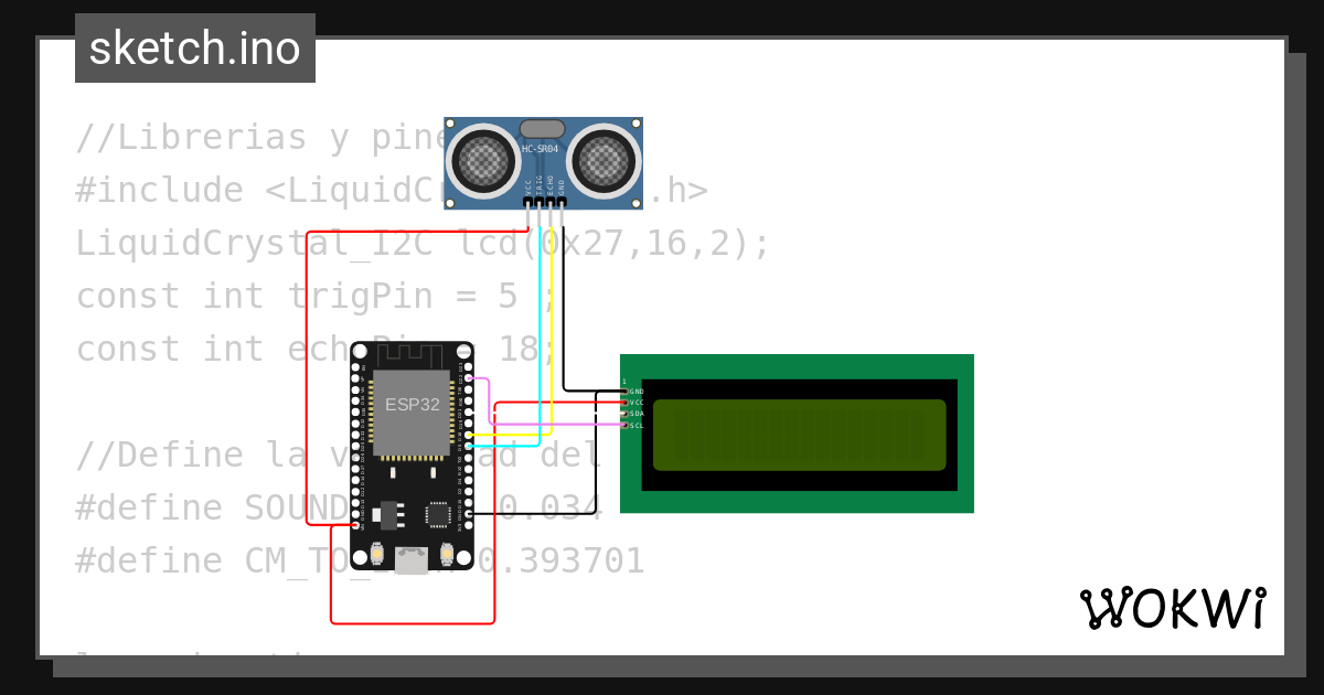 Ultrasonico Wokwi Esp32 Stm32 Arduino Simulator