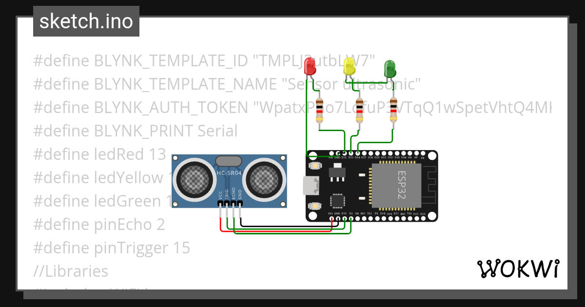 Pertemuan 4 (sensor ultrasonic) - Wokwi ESP32, STM32, Arduino Simulator