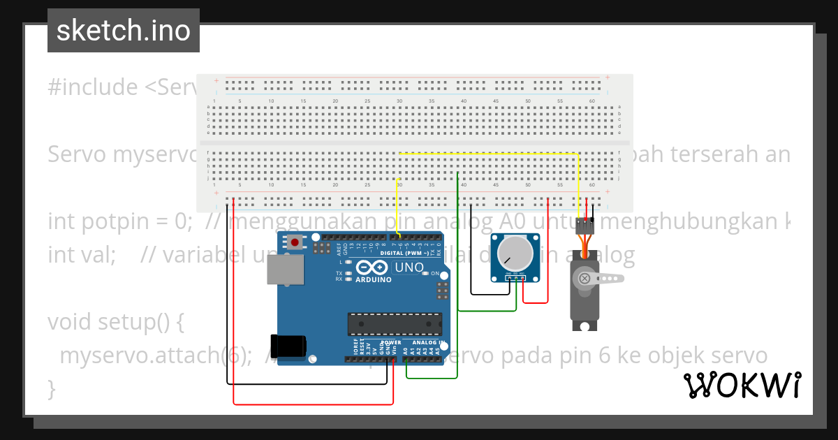 SERVO+POTENTIO - Wokwi ESP32, STM32, Arduino Simulator