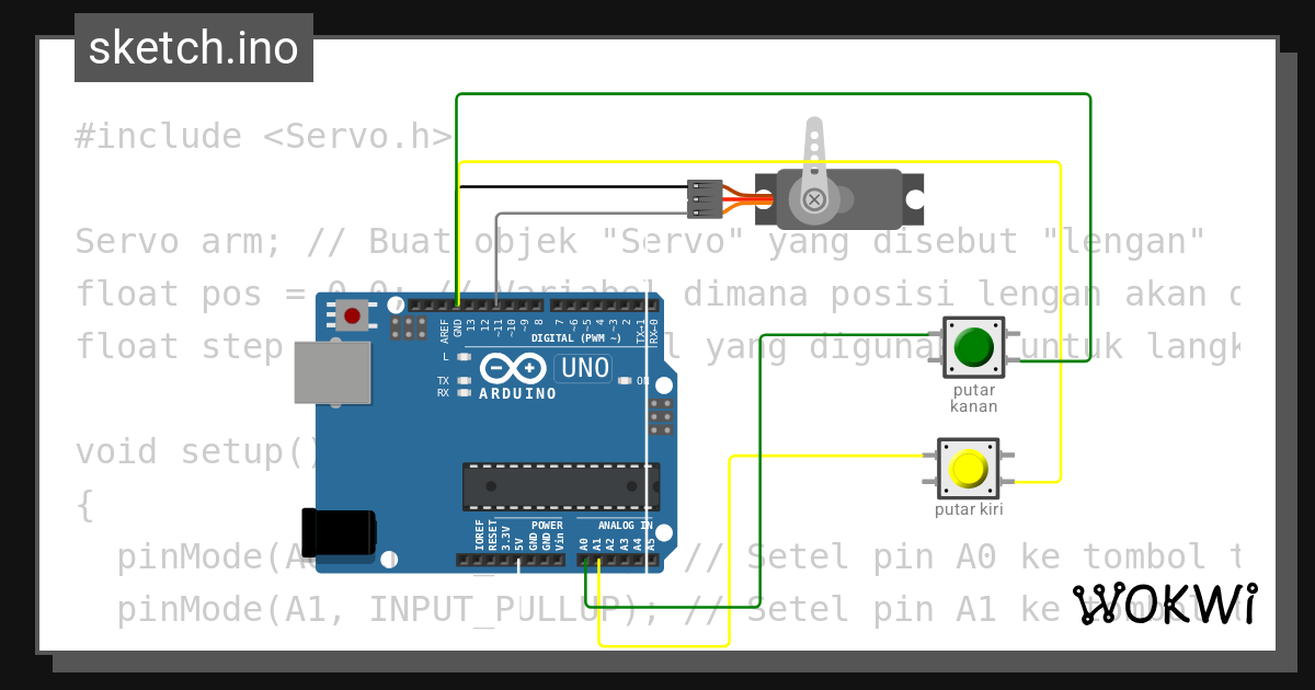 Pushbotton Dan Servo Wokwi Esp32 Stm32 Arduino Simulator