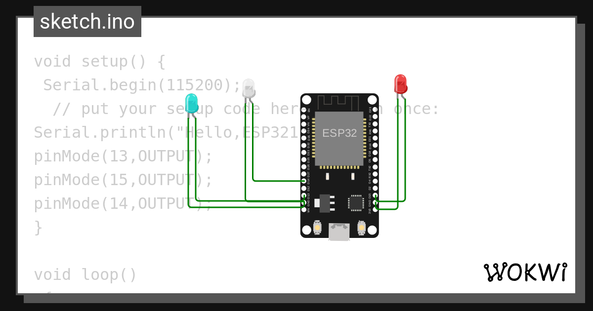 Ex 1 Wokwi Esp32 Stm32 Arduino Simulator 9121