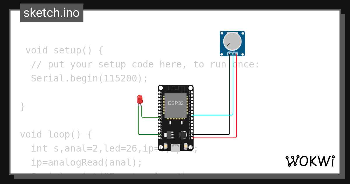 Day 1 Potentiometer Wokwi Esp32 Stm32 Arduino Simulator 3300