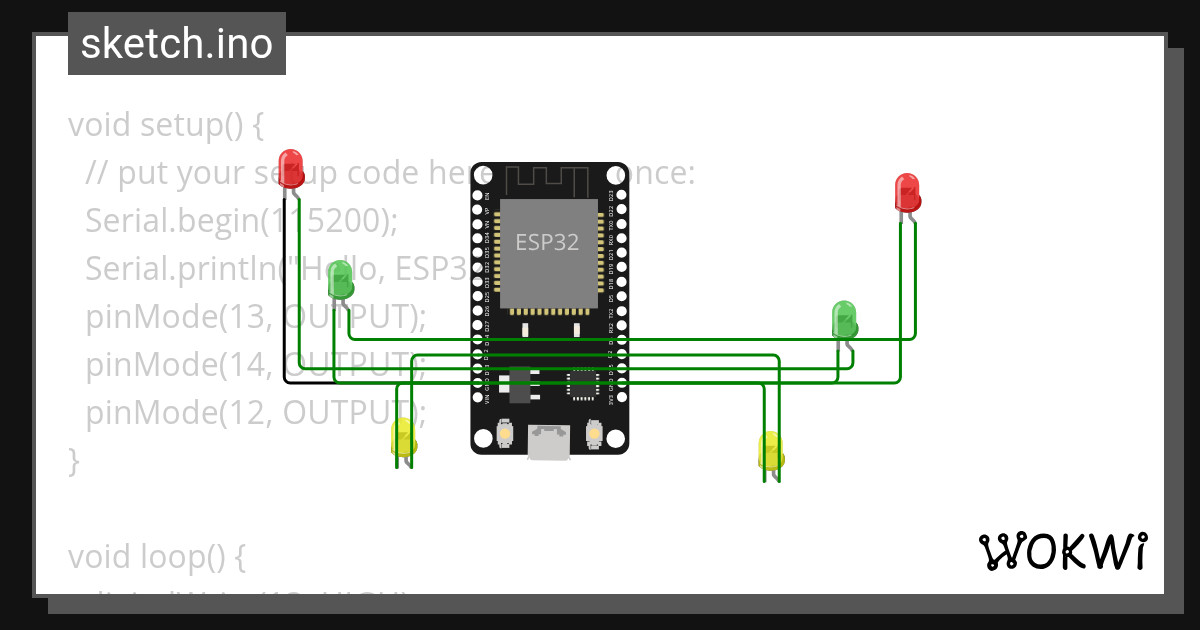 Trafic Light - Wokwi ESP32, STM32, Arduino Simulator Trafic Light - Wokwi ESP32, STM32, Arduino Simulator