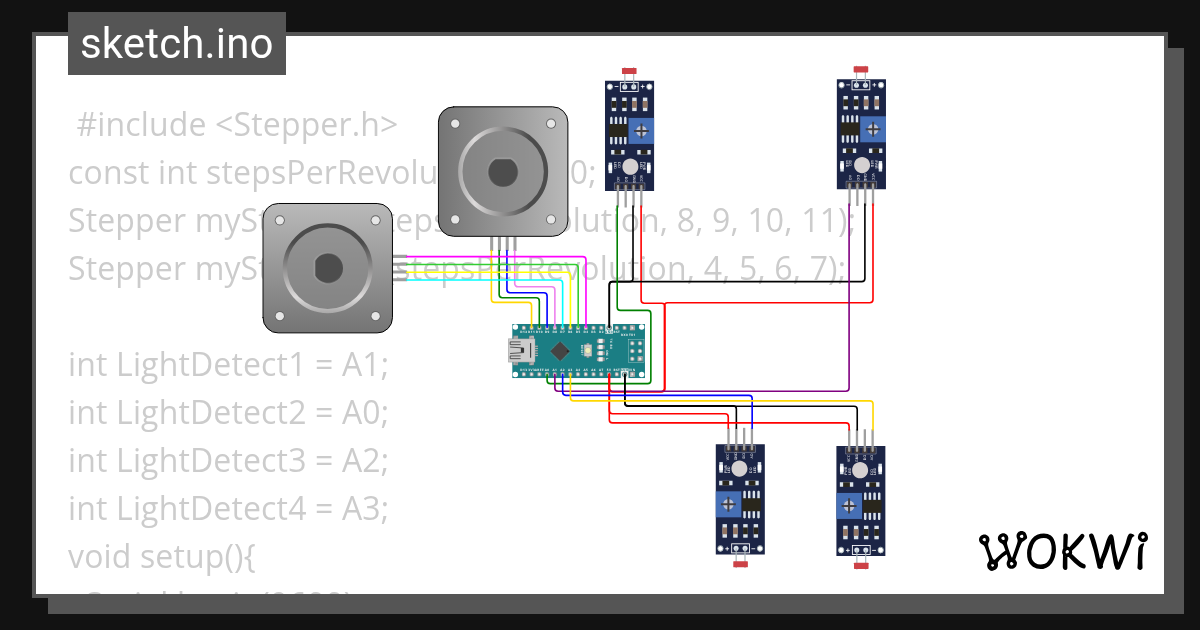 Solar Tracker Wokwi Esp32 Stm32 Arduino Simulator 
