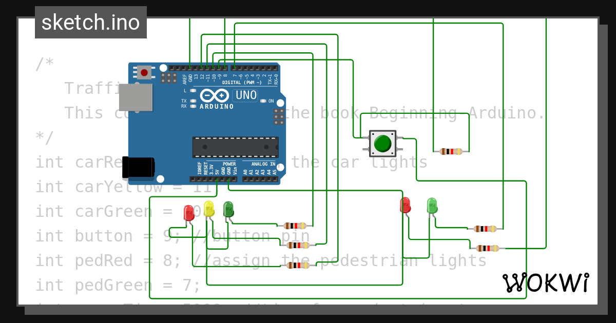 Trafic Control Wokwi Esp32 Stm32 Arduino Simulator