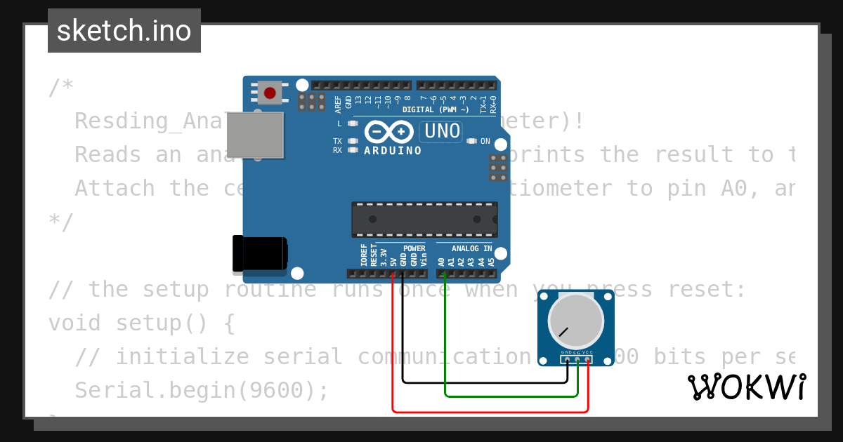 Reading Analog Signal Wokwi Esp32 Stm32 Arduino Simulator