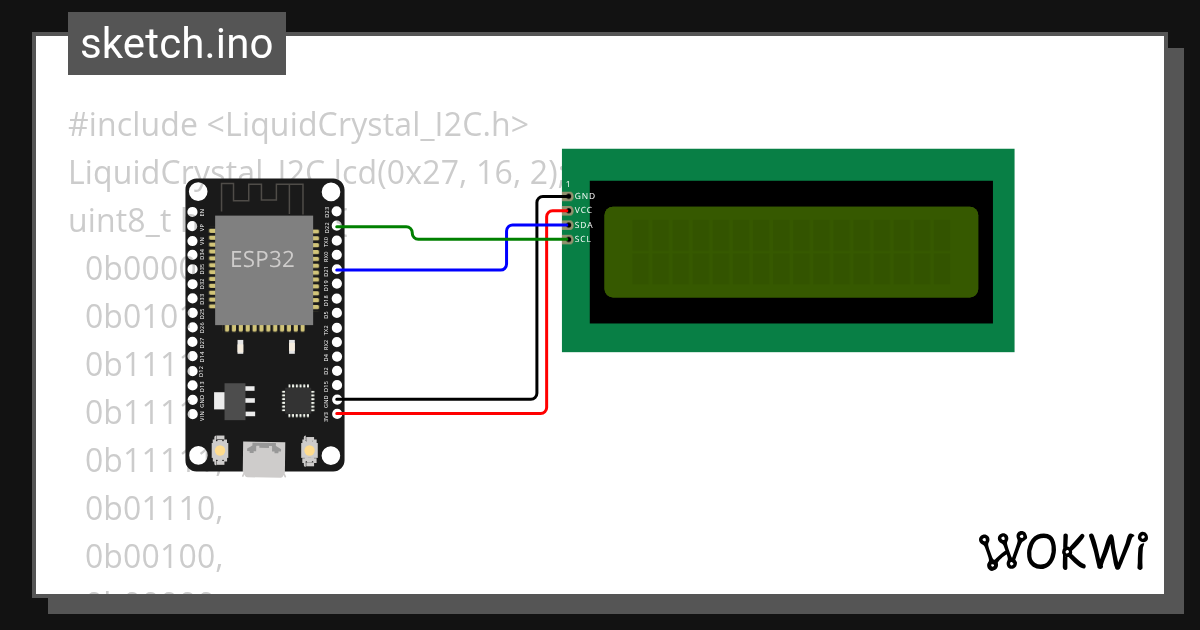 lcd I2c - Wokwi ESP32, STM32, Arduino Simulator