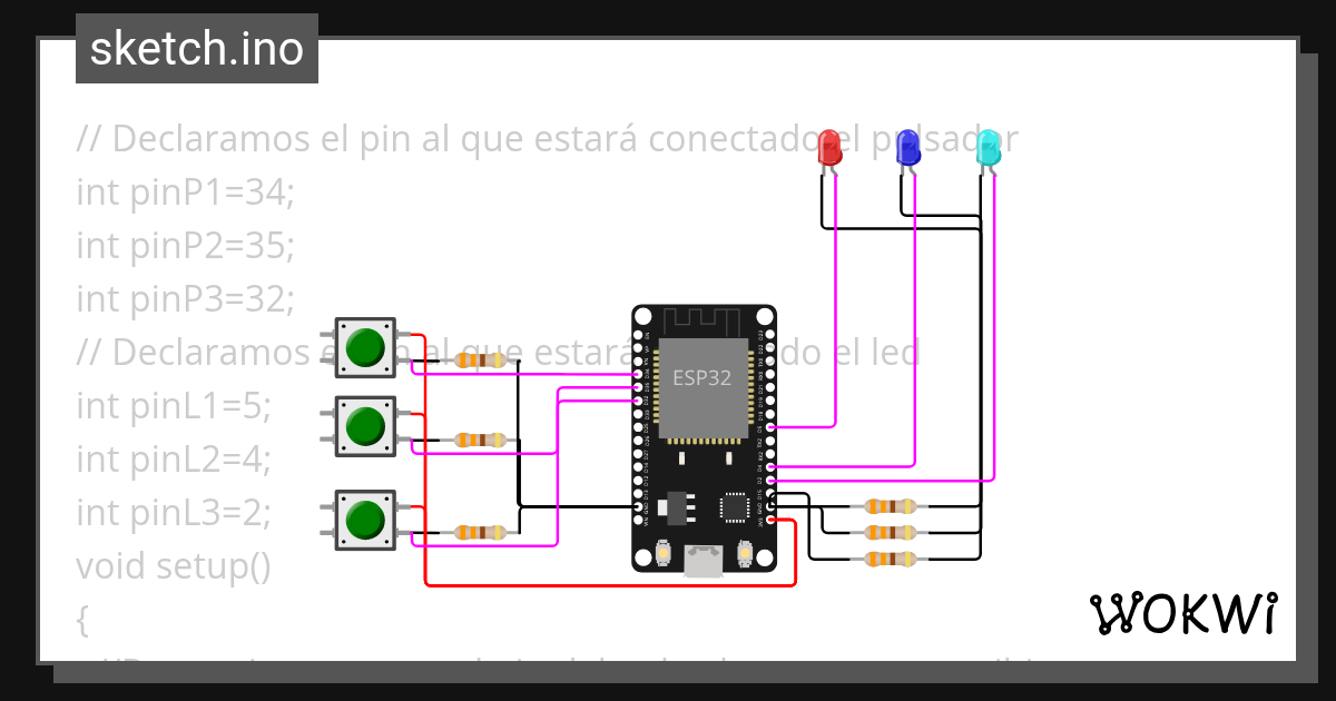 esp32 luces y sensor humedad - Wokwi ESP32, STM32, Arduino Simulator