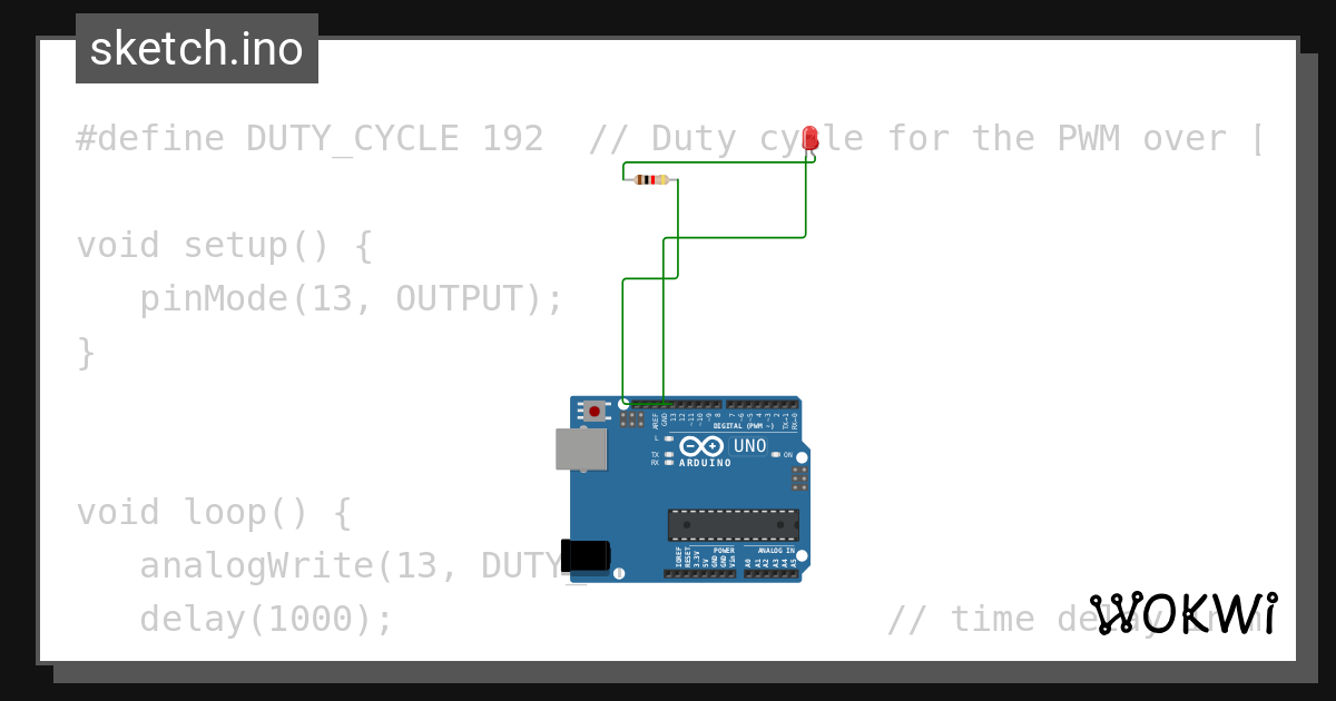 Write A Program To Create 70 Of Duty Cycle In External Led Wokwi Esp32 Stm32 Arduino Simulator 9460