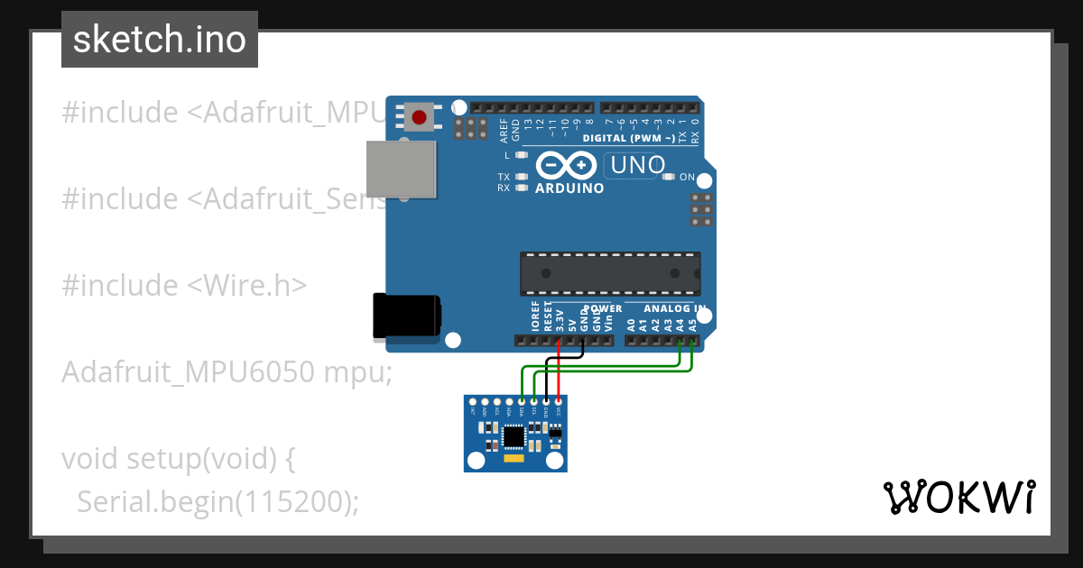 mpu6050 - Wokwi ESP32, STM32, Arduino Simulator