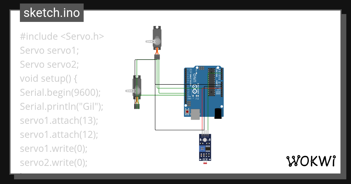 LDR & SERVO - Wokwi ESP32, STM32, Arduino Simulator